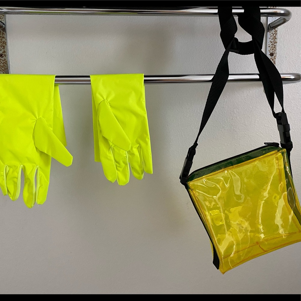 Neon Yellow Glove & Bag Set - Gem